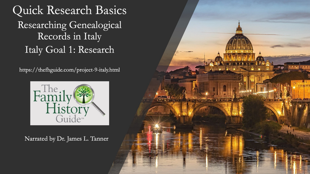 New QRB Video: Researching Genealogical Records in Italy – The Family ...